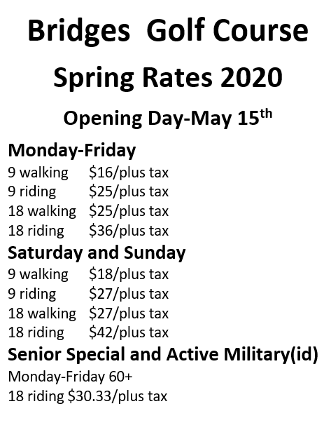 Rates - The Bridges Golf Course